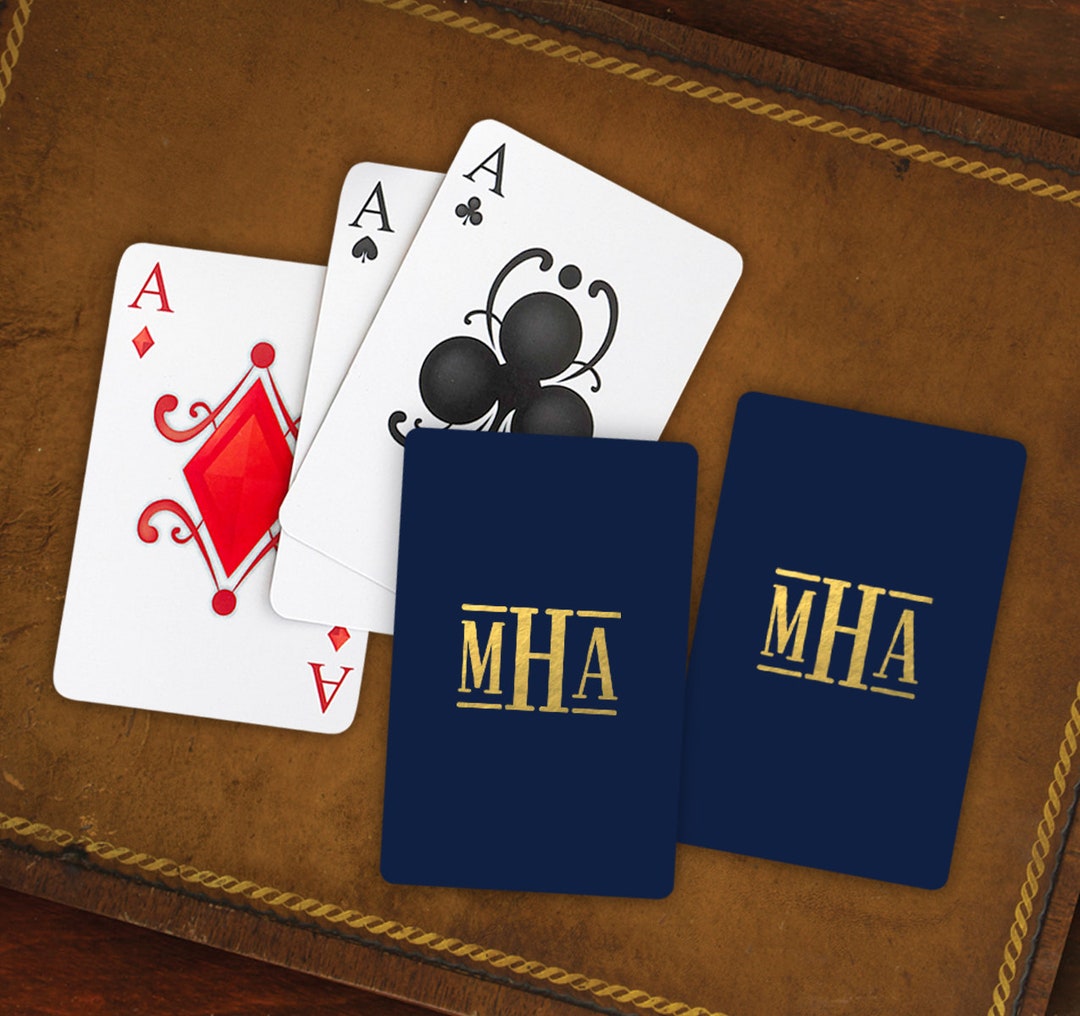 2 Decks Monogram Playing Cards, Foil Stamped Monogram Cards, Monogram ...