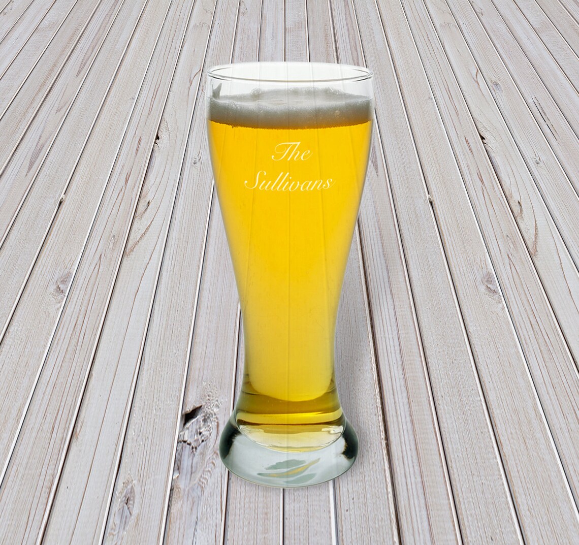 Set of 4 Personalized Pilsner Glasses Etched Glasses - Etsy