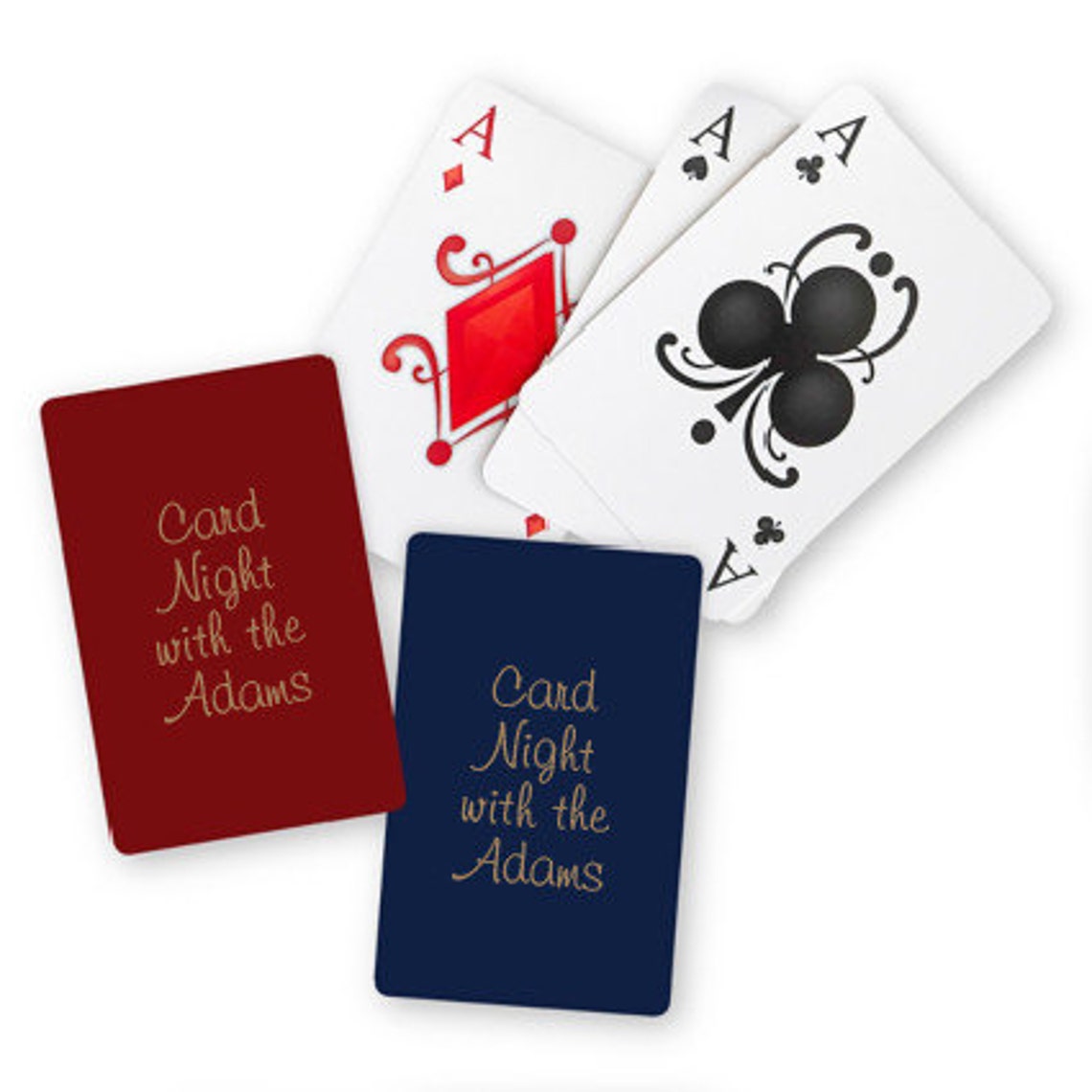 Set of 2 Personalized Playing Cards Name or Monogram Game | Etsy