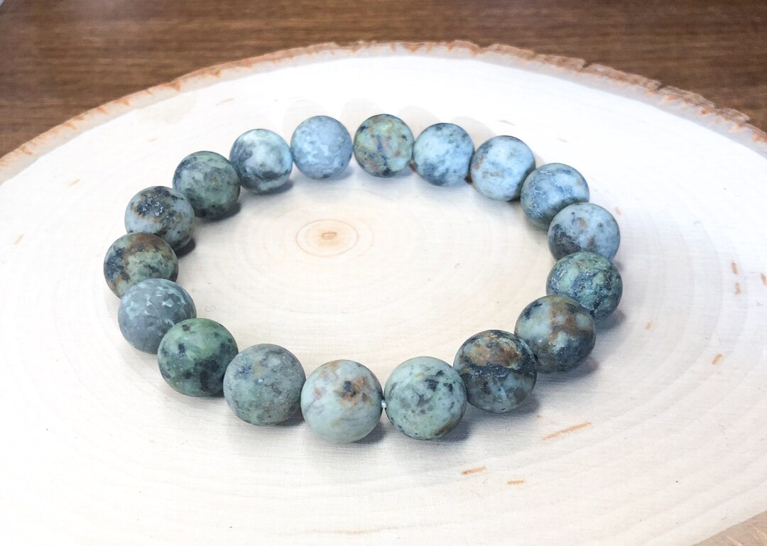 Confidence & Positivity Matte African Turquoise Bracelet - Reiki ...