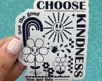 Choose Kindness Bouquet Sticker - Etsy