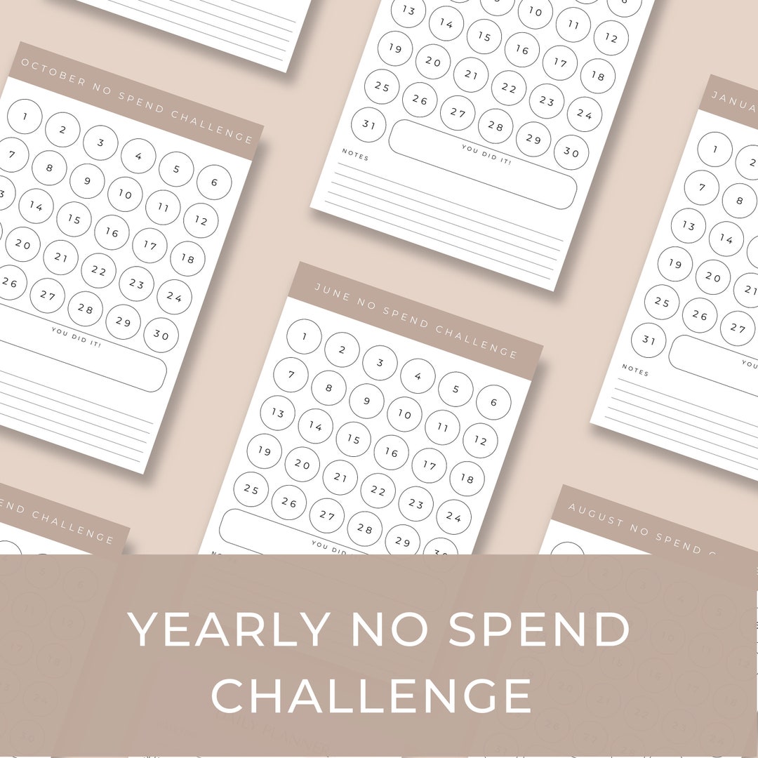 No Spend Tracker | Savings Challenge Bundle | No Spending Tracker PDF ...