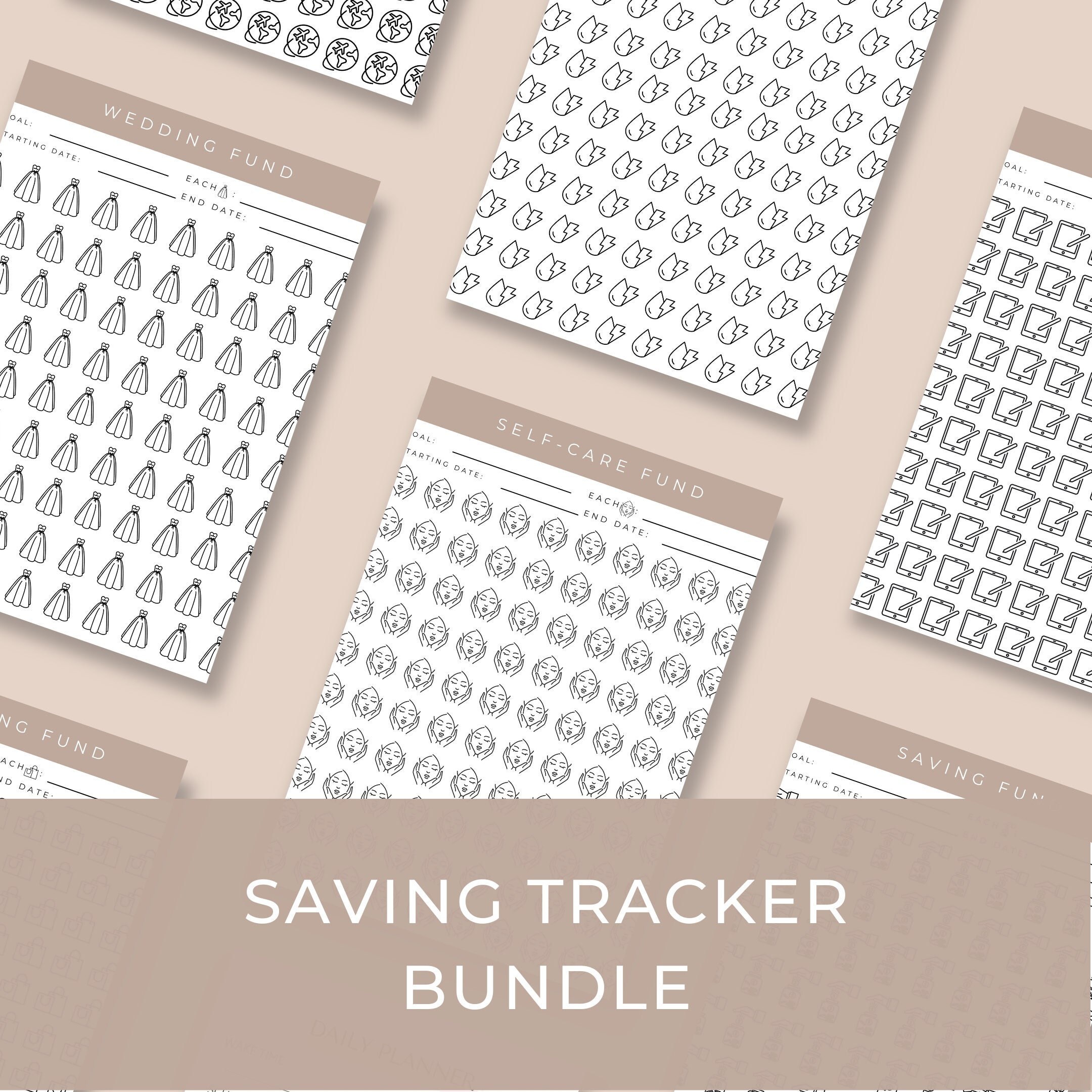 Savings Tracker Printable Savings Challenge Bundle Money Saving ...