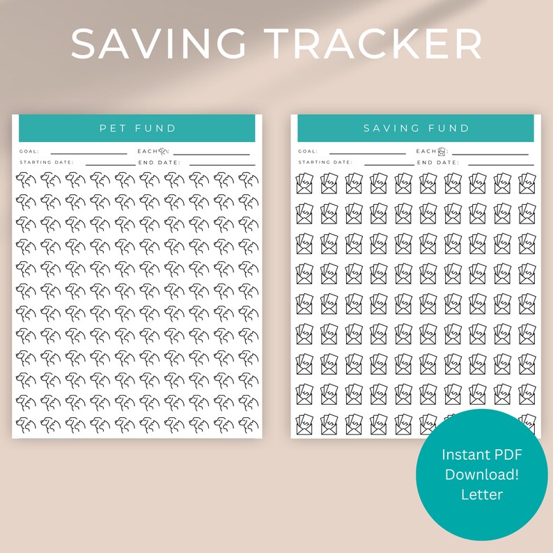 Savings Tracker Printable | Savings Challenge Bundle | Money Saving ...