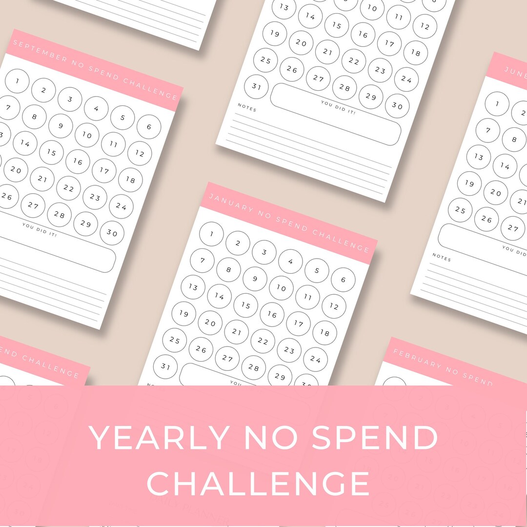 No Spend Tracker | Savings Challenge Bundle | No Spending Tracker PDF ...