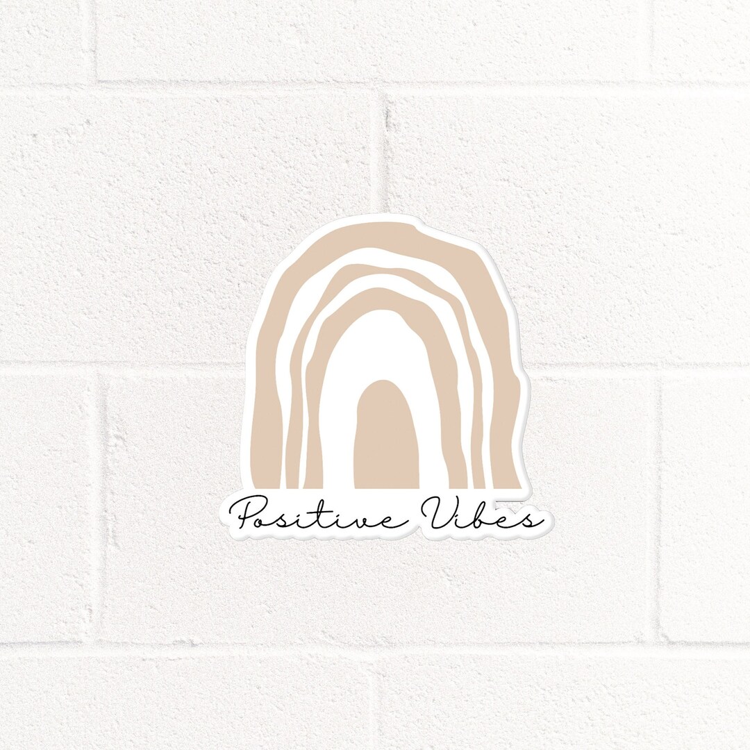 Positive Vibes Waterproof Vinyl Sticker | Motivational Quote ...