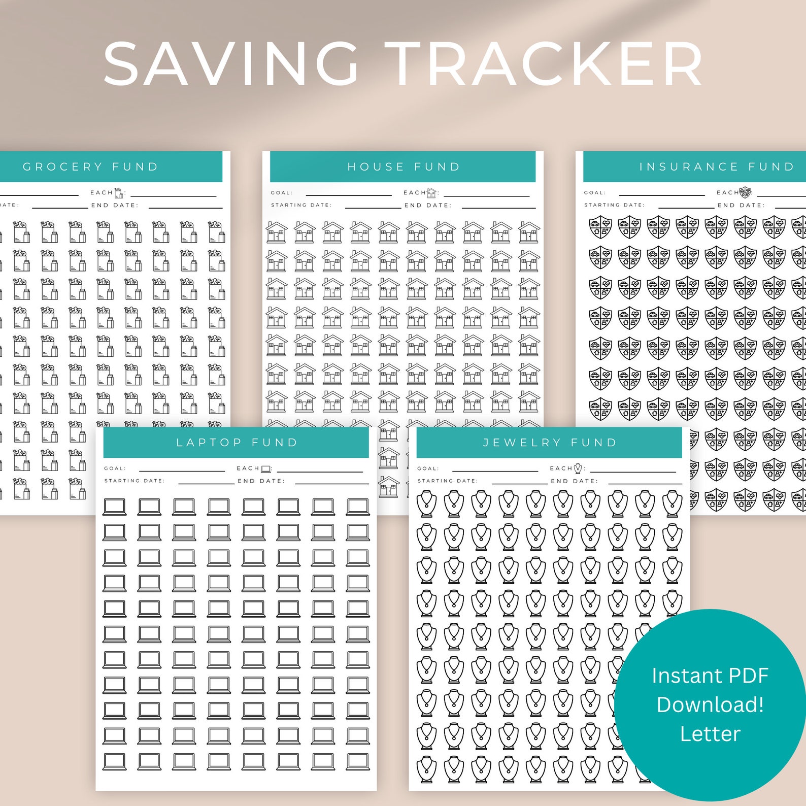 Savings Tracker Printable | Savings Challenge Bundle | Money Saving ...