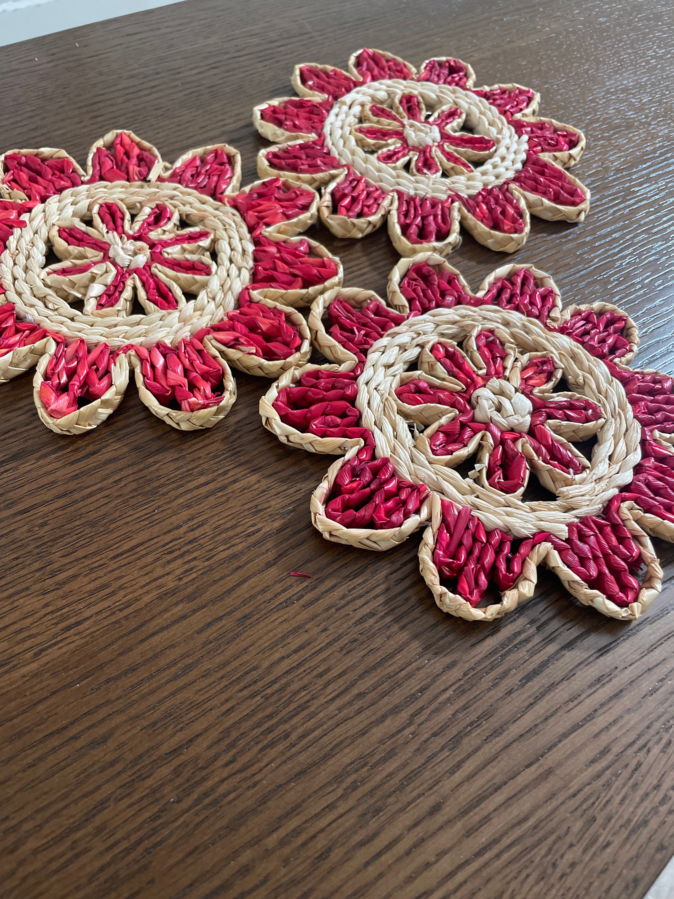 Vintage Woven Trivets, Pair, Boho Chic, Colorful, Kitchen - Etsy