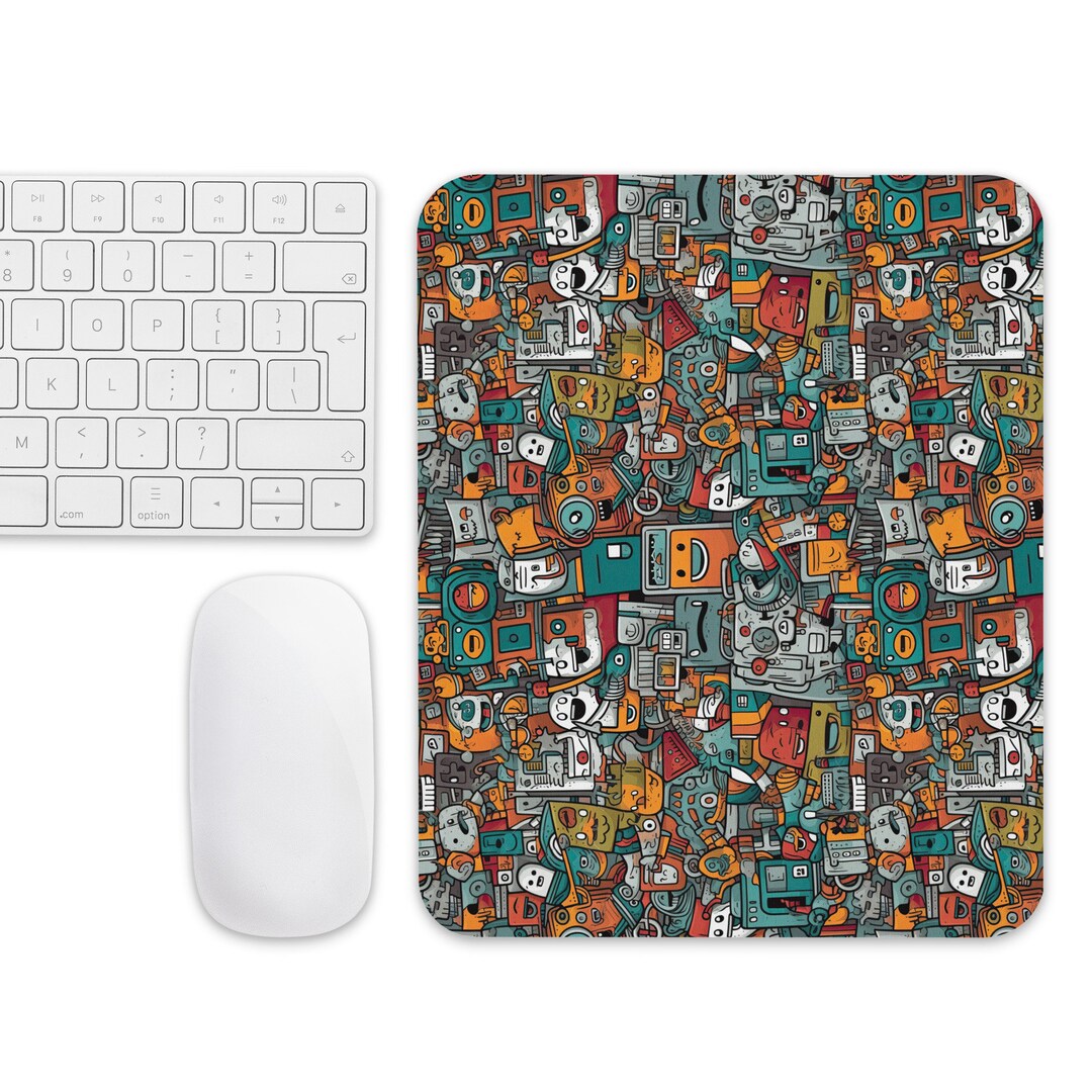 Doodle Art Mouse Pad Doodle Art Seamless Colorful Doodle Mouse Pad - Etsy