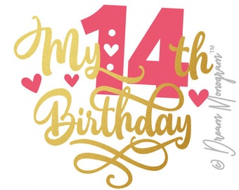 14th Birthday Svg | Etsy