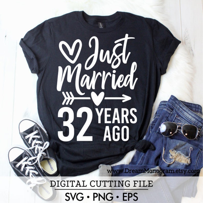Just Married 32 Years Ago Svg 32 Years Wedding Anniversary | Etsy Just Married 32 Years Ago Svg 32 Years Wedding Anniversary | Etsy