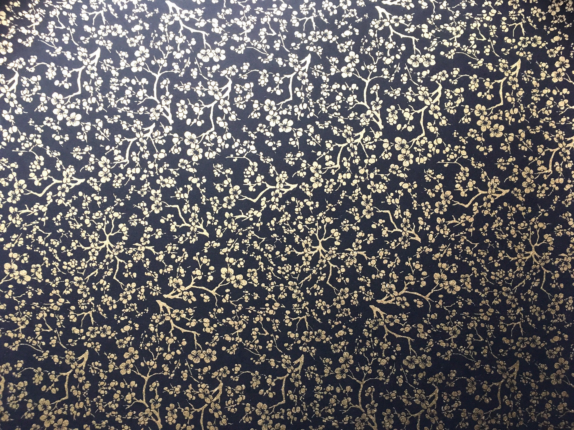 Japanese Paper Yuzen blooming Plum Branches. Gold on - Etsy
