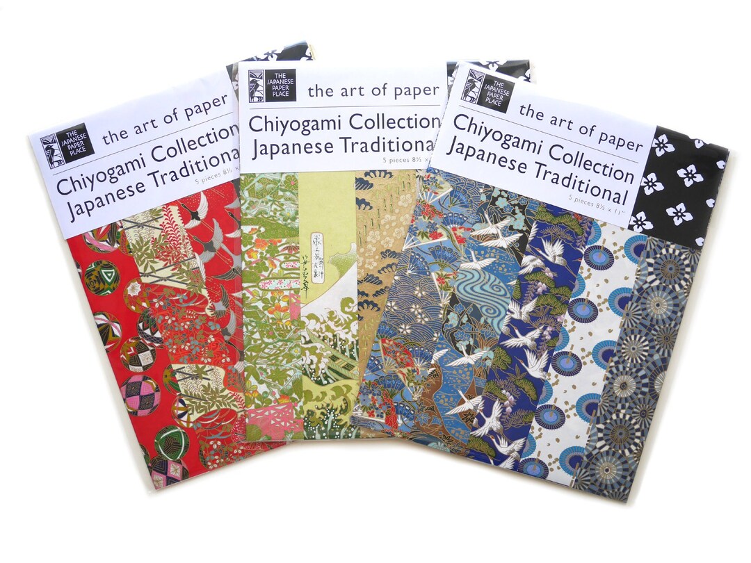NEW! Chiyogami Collection "japanese Traditional", 5 Pieces 8 1/2'' X 11 ...