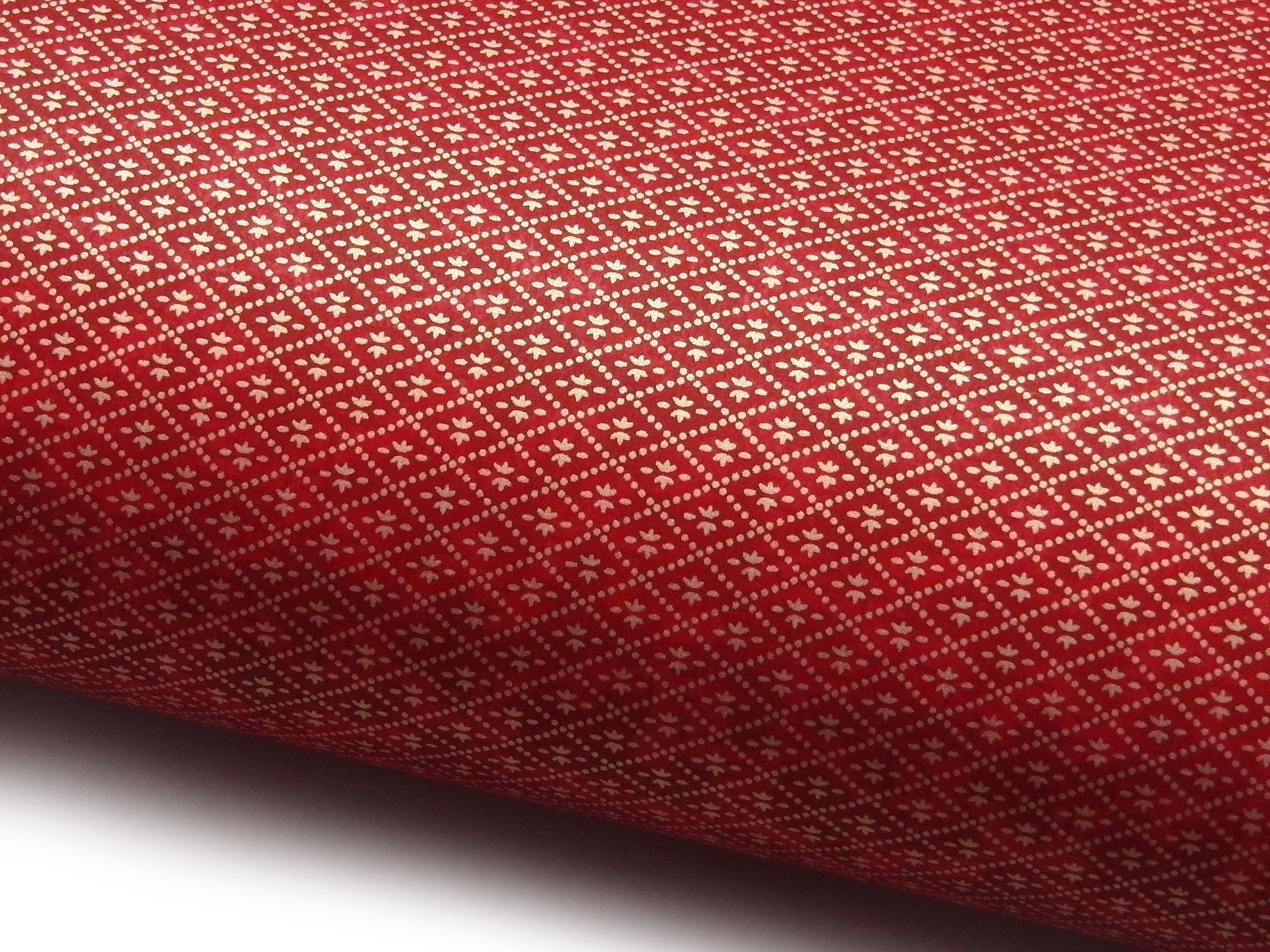 Japanese Paper Yuzen "hishi – Diamond Pattern. Gold on Red." Chiyogami ...