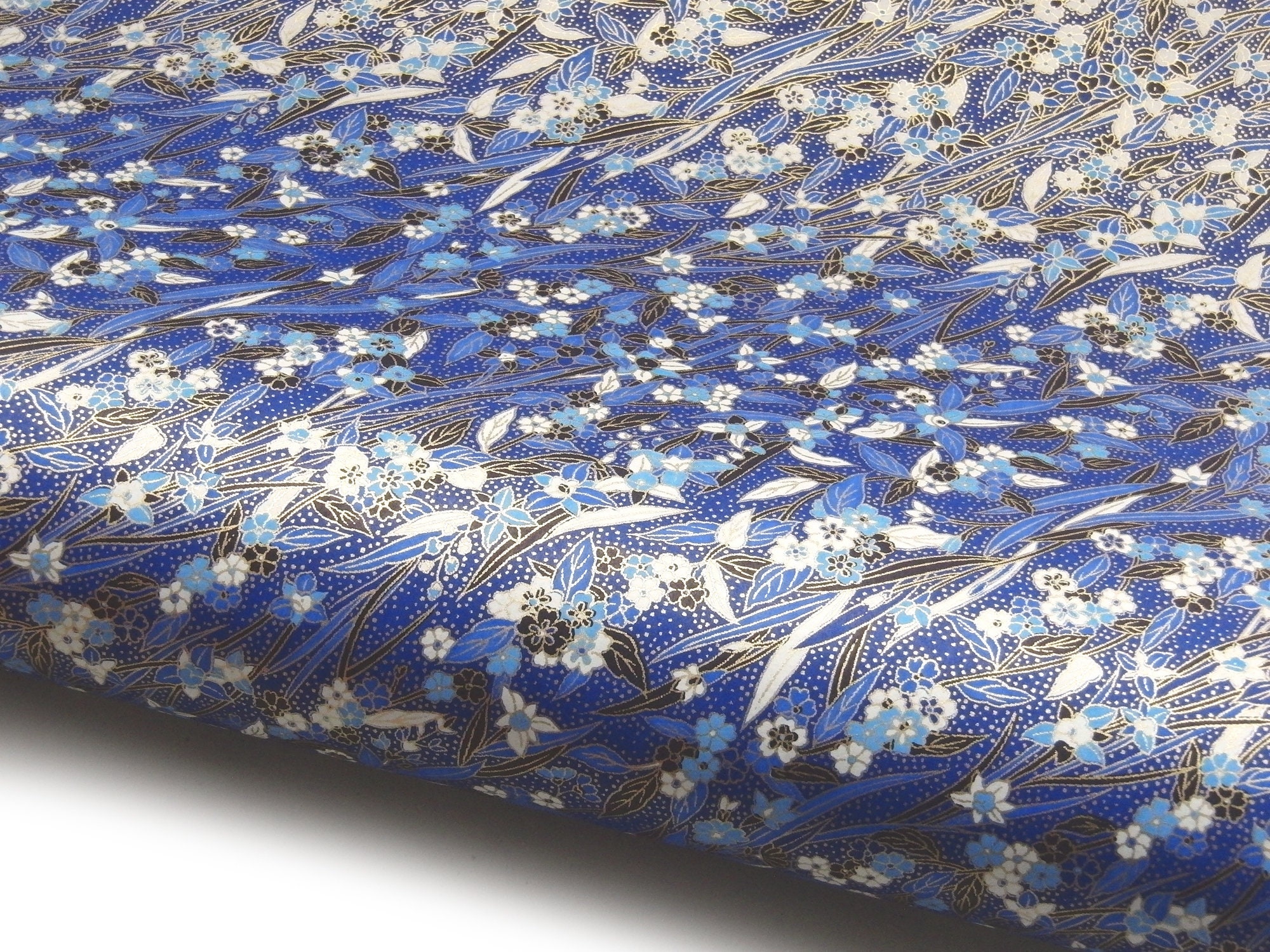 Japanese Paper Yuzen blossoms and Leaves in Stream. Hues - Etsy