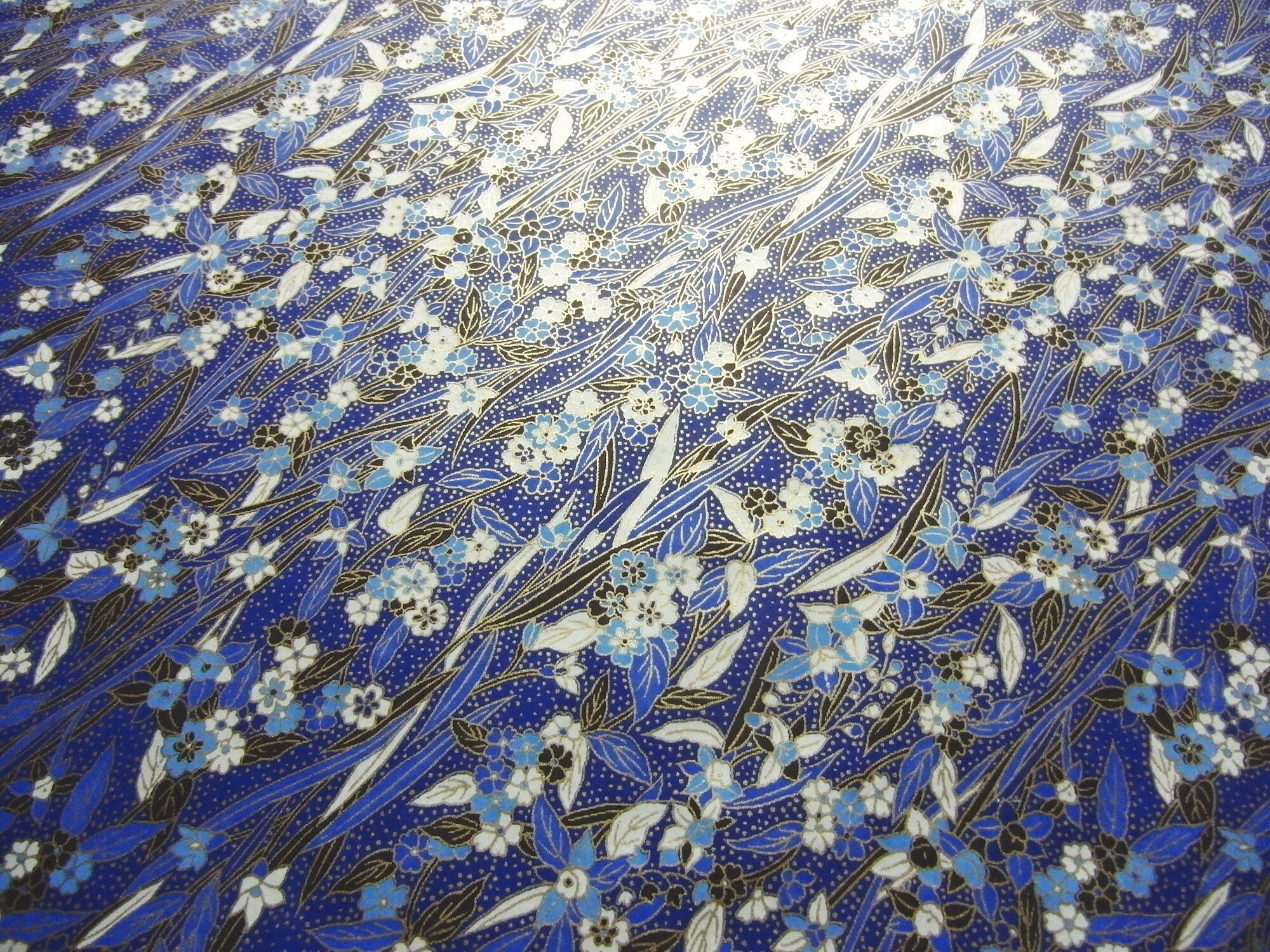 Japanese Paper Yuzen blossoms and Leaves in Stream. Hues - Etsy