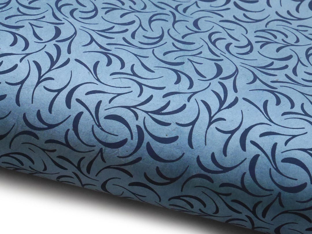 Lokta Paper "delicate Tendrils". Blue/dark Blue. Handmade Nepalese ...