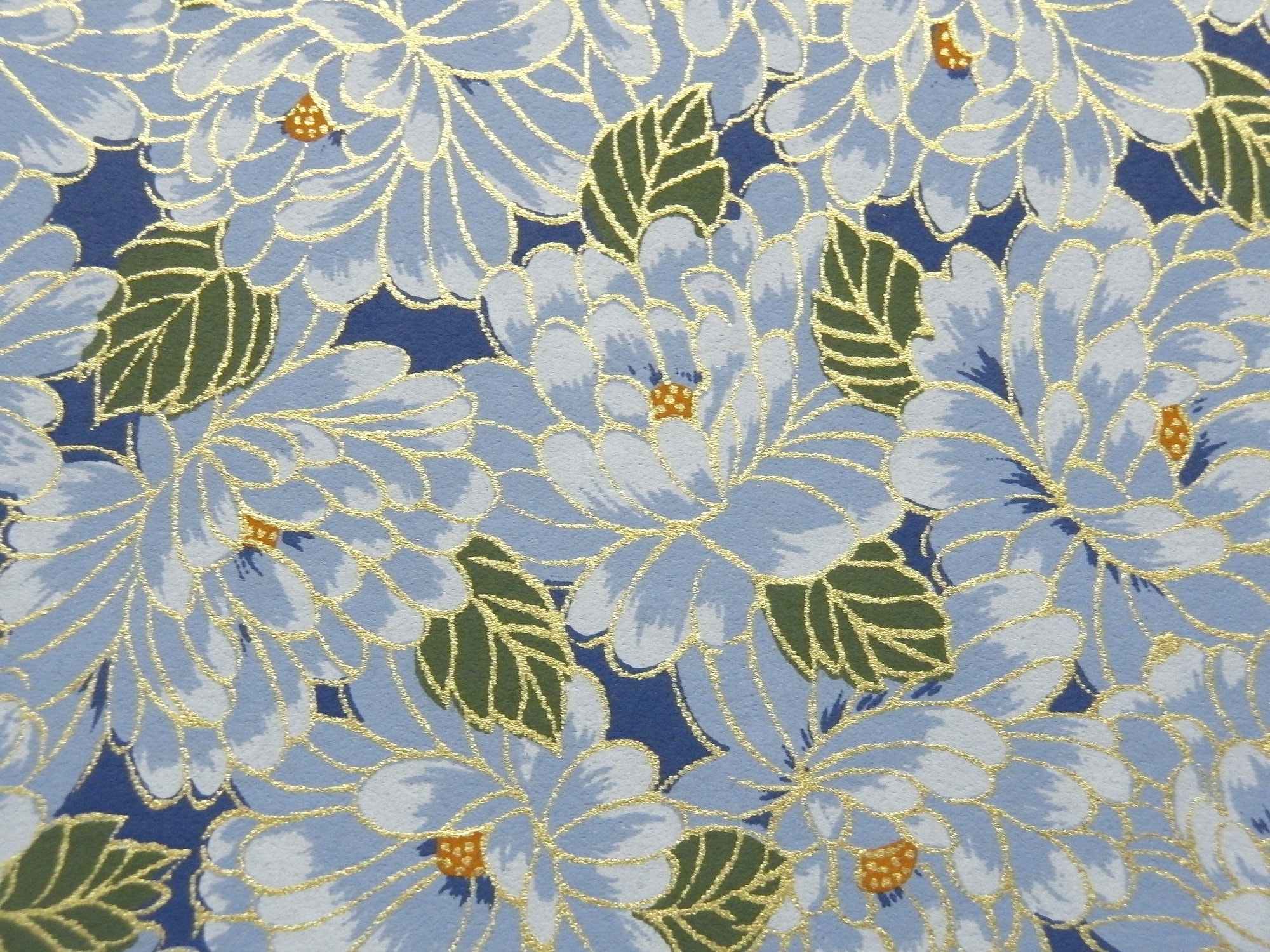 Japanese Paper Yuzen peonies. Blue on Blue. - Etsy