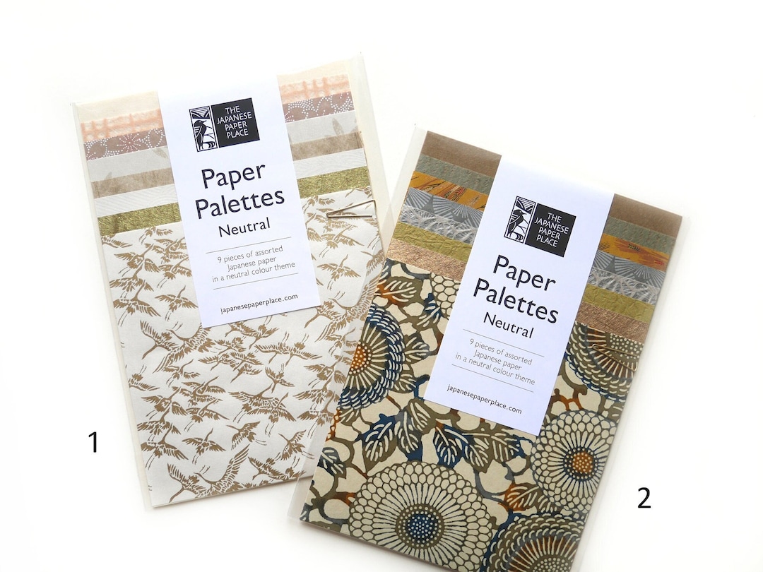 NEW! Paper Palettes "neutral", 9 Pieces of Assorted Japanese Paper in a ...