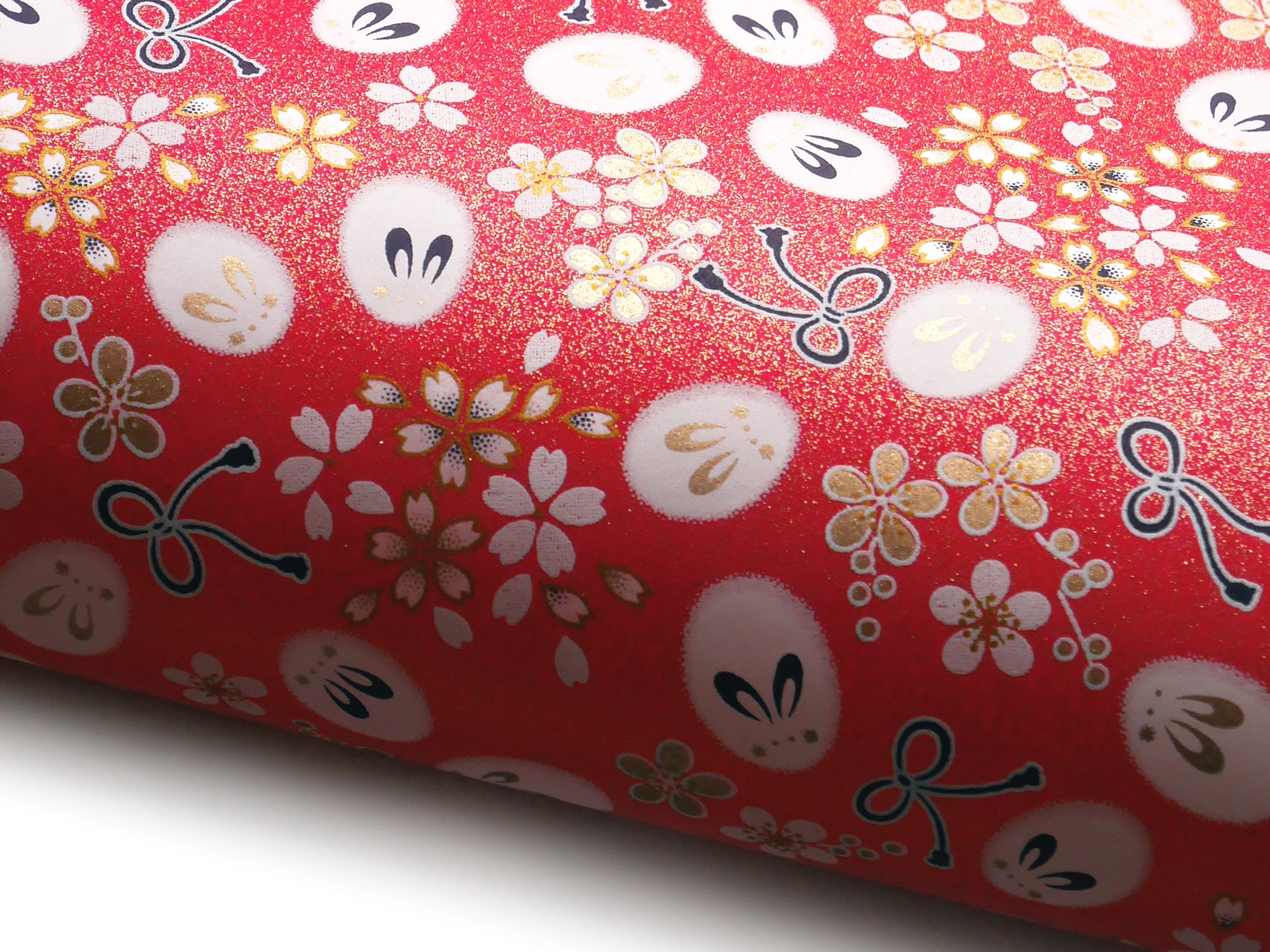 Japanese Paper Yuzen usagi and Sakura Bunnies Cherry - Etsy