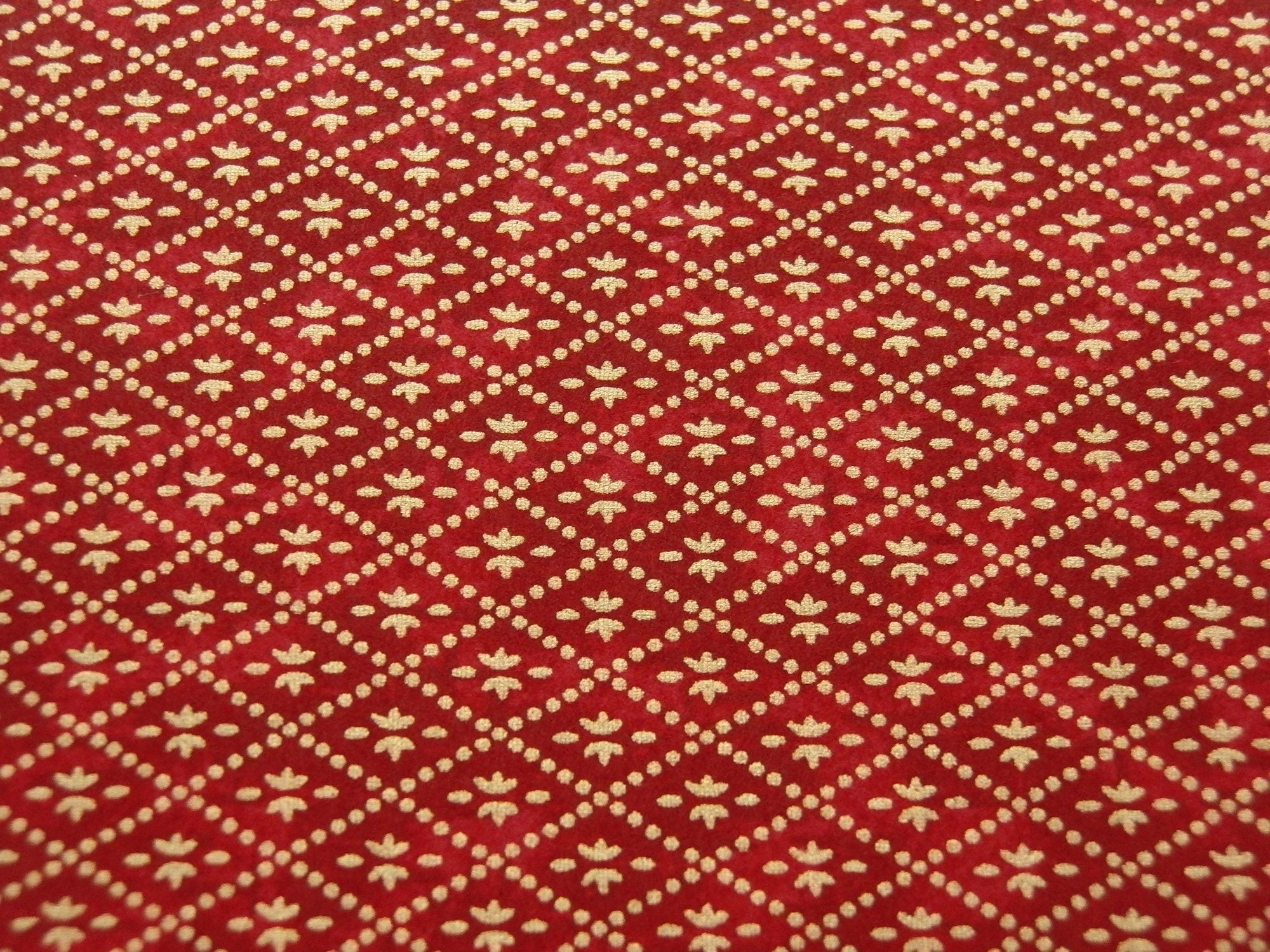 Japanese Paper Yuzen "hishi – Diamond Pattern. Gold on Red." Chiyogami ...
