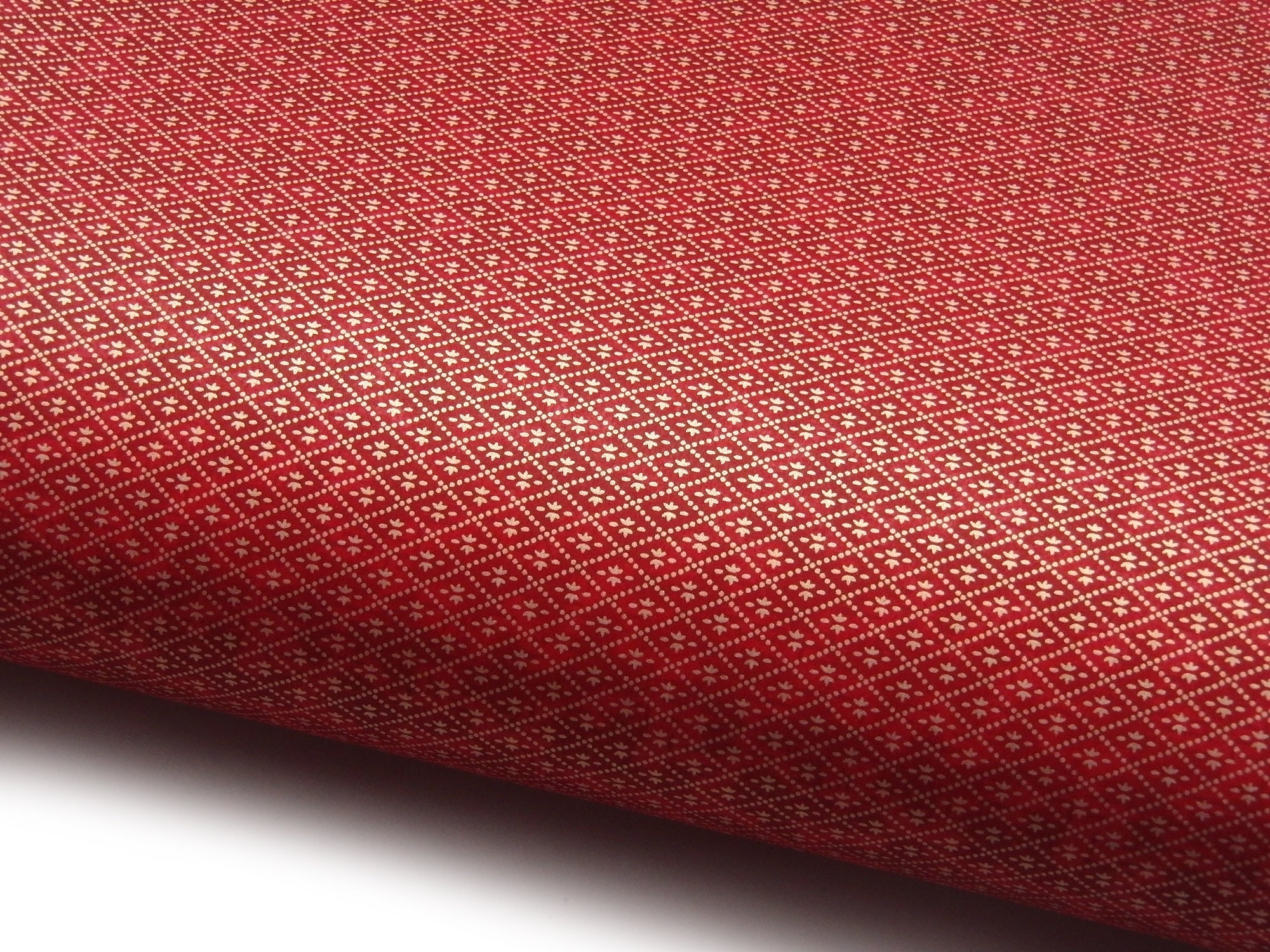 Japanese Paper Yuzen "hishi – Diamond Pattern. Gold on Red." Chiyogami ...