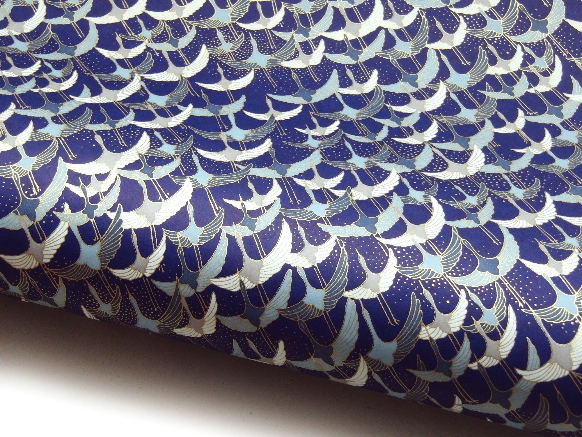 Japanese Paper Yuzen flying Cranes. Light Blue White - Etsy