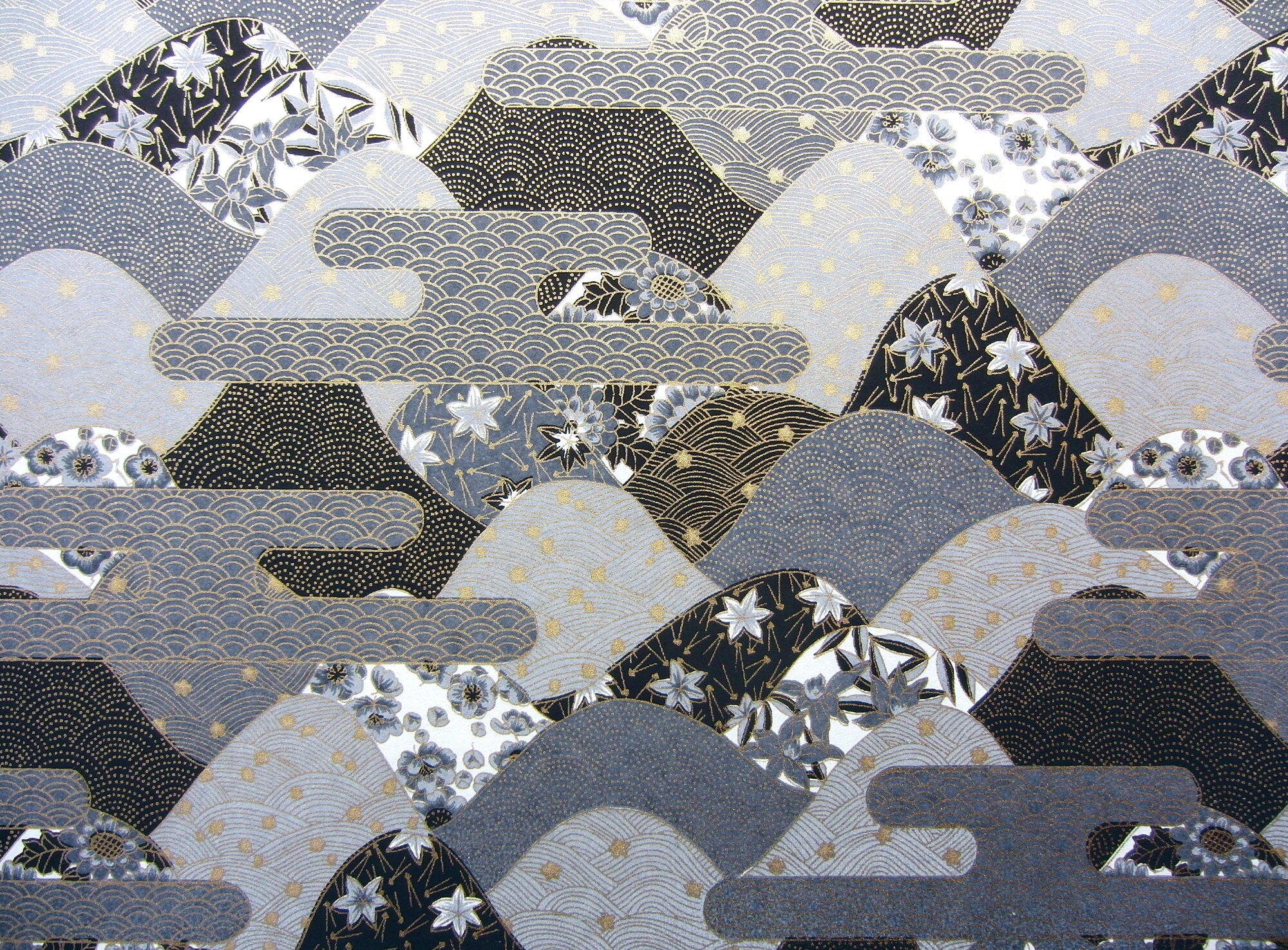 Japanese Paper Yuzen Hills in the Mist. Pattern Mix. | Etsy