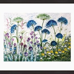 Giclée Print-blue Agapanthus Print-lynette Bower-alliums-hedge Parsley ...