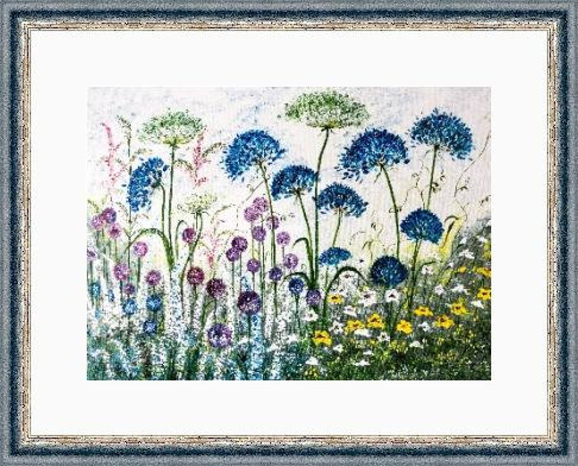 Giclée Print-blue Agapanthus Print-lynette Bower-alliums-hedge Parsley ...