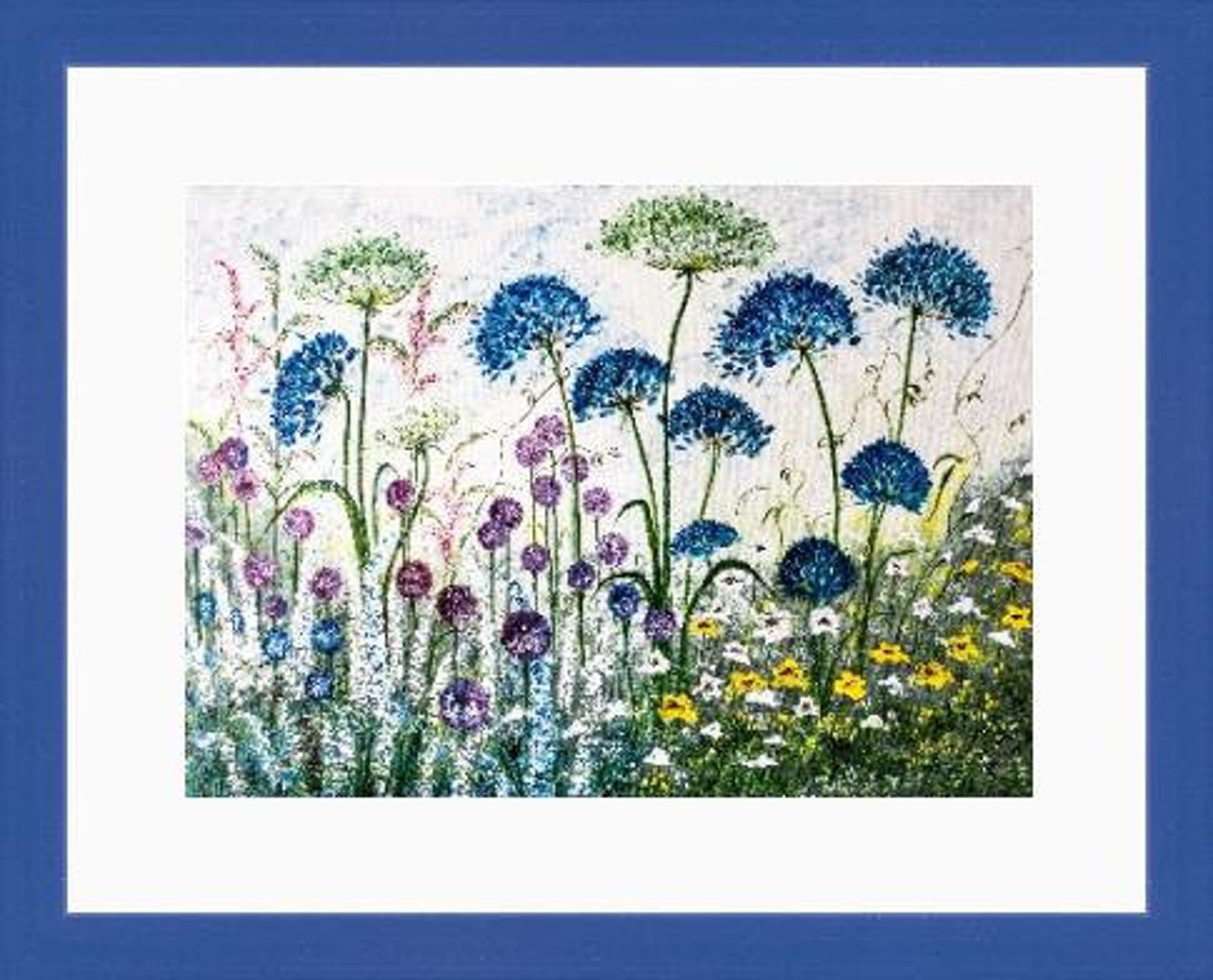 Giclée Print-blue Agapanthus Print-lynette Bower-alliums-hedge Parsley ...