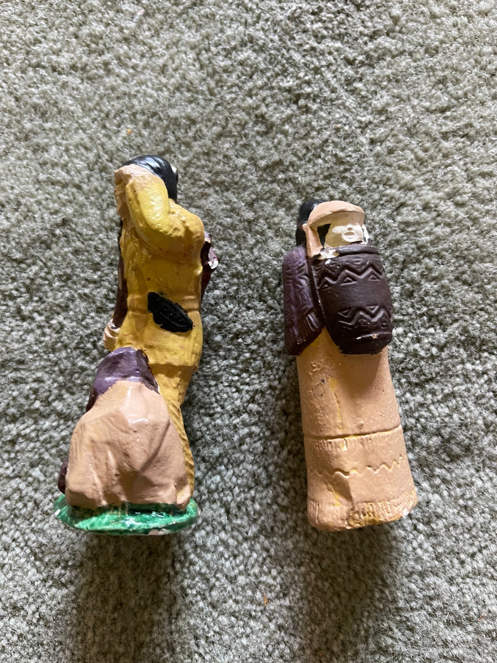 Two Native American Indian Chalk Ware or P of P Figures - Etsy