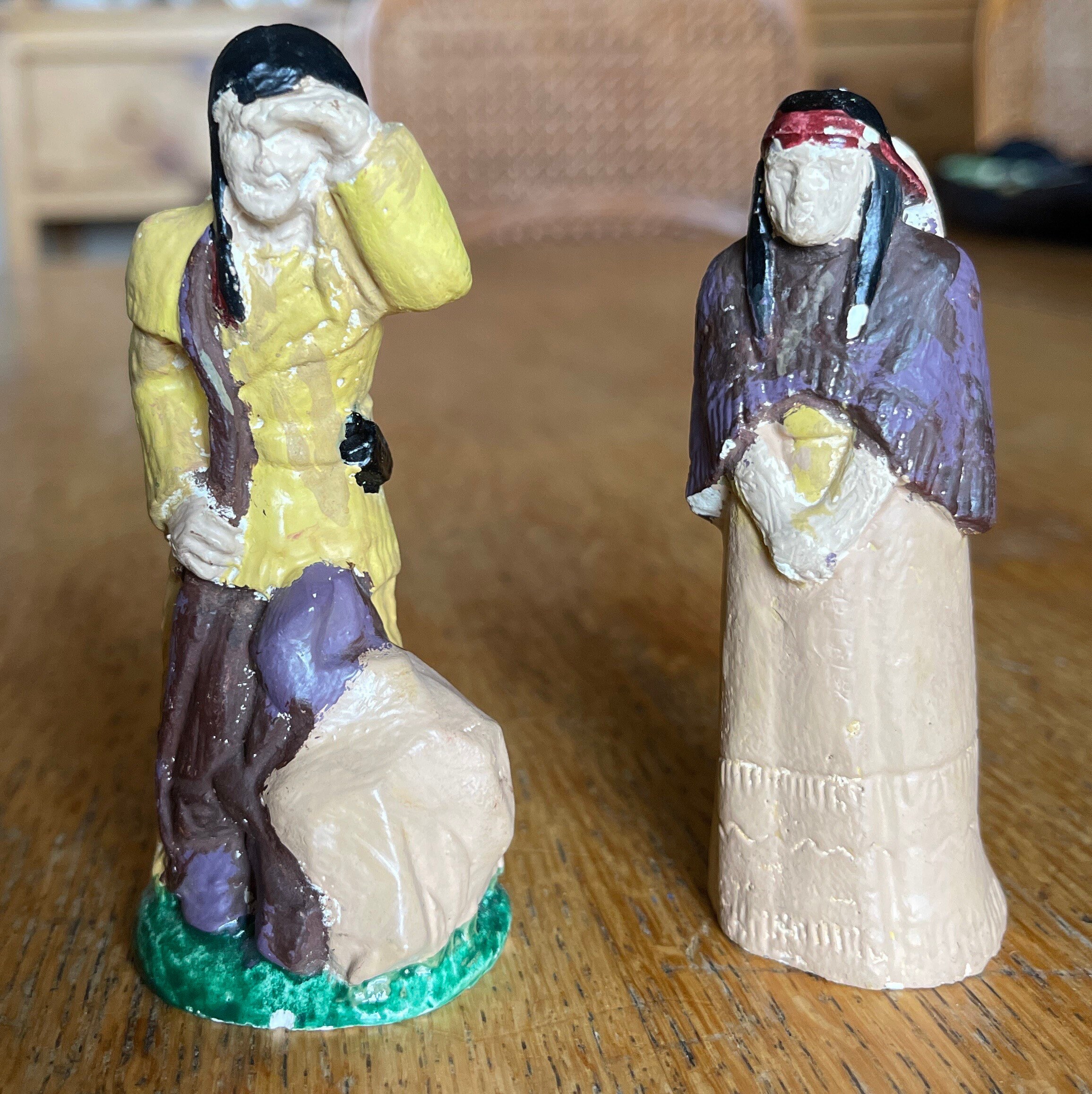 Two Native American Indian Chalk Ware or P of P Figures - Etsy
