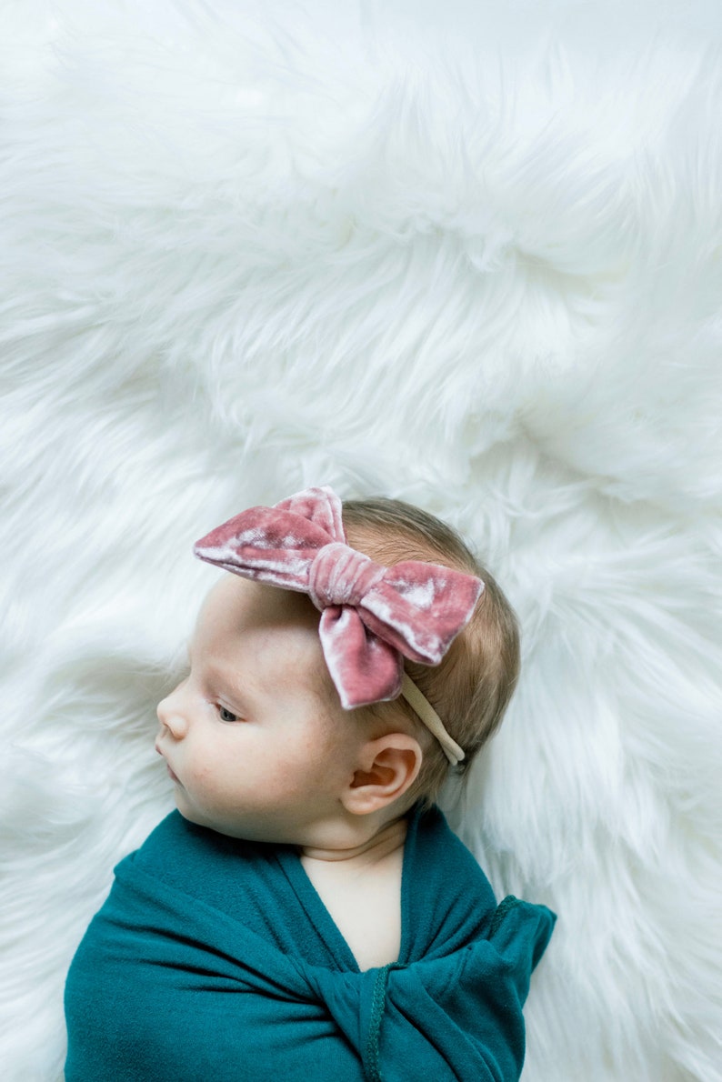 Crushed Velvet Bows Headbands and Baby Bows Headbands - Etsy