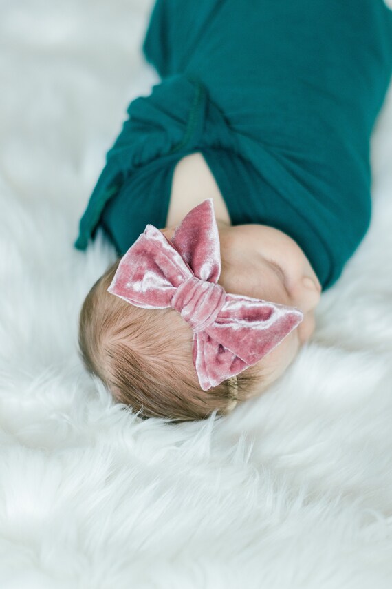 Crushed Velvet Bows Headbands and Baby Bows Headbands | Etsy