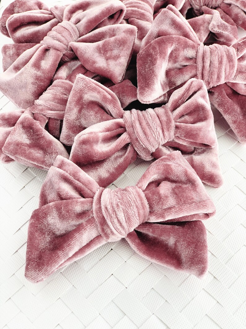Crushed Velvet Bows Headbands and Baby Bows Headbands - Etsy