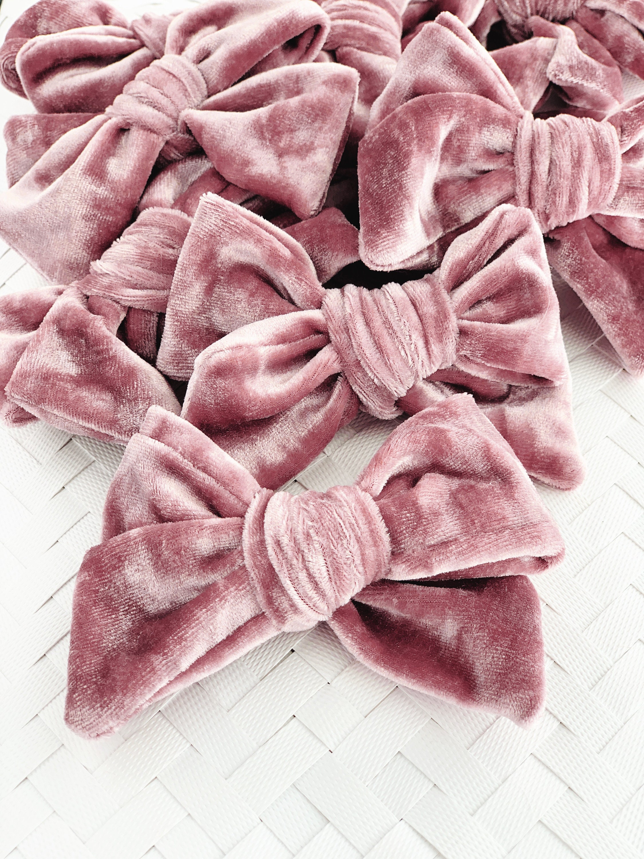 Crushed Velvet Bows Headbands and Baby Bows Headbands | Etsy