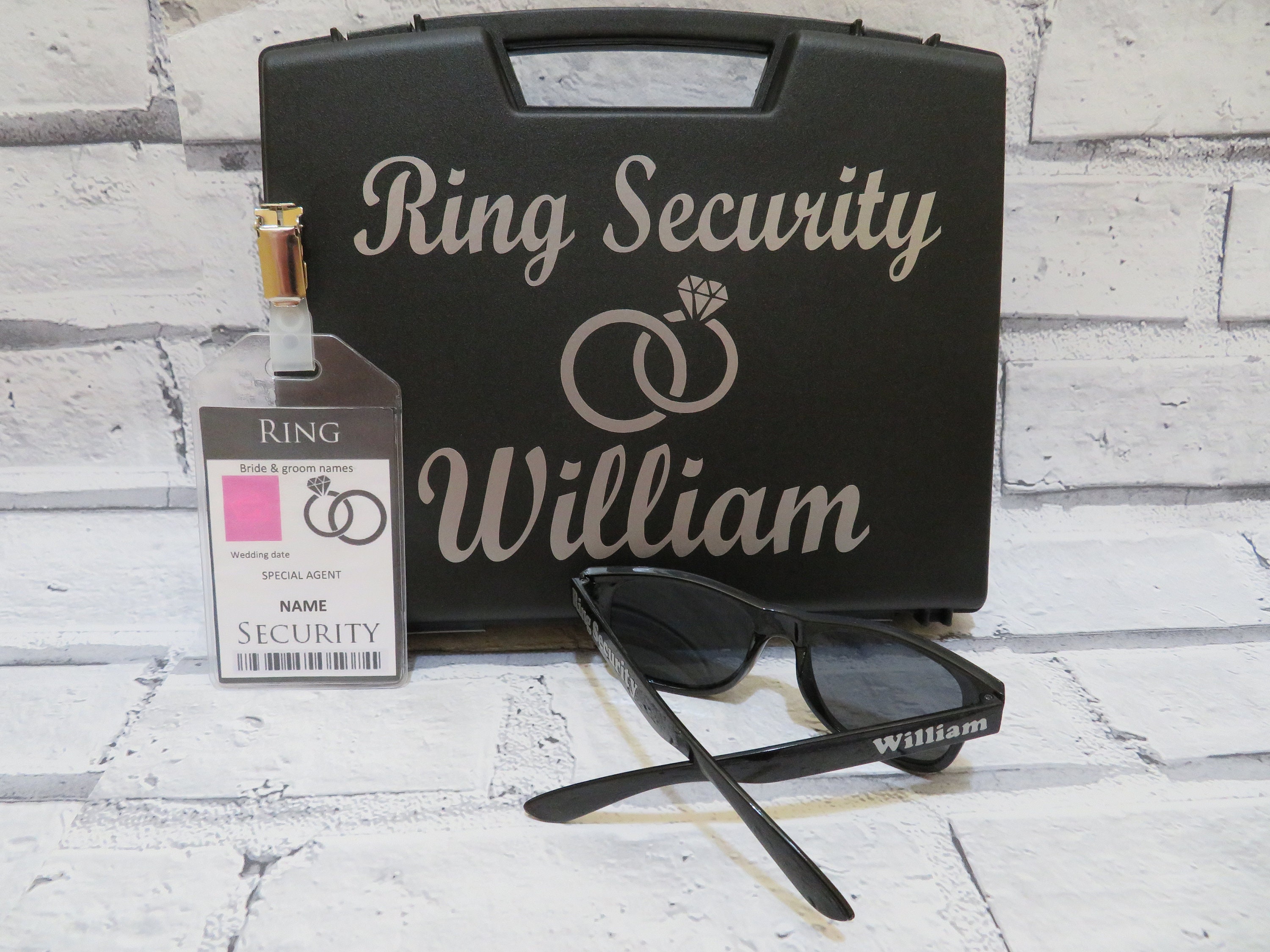 Ring Security Box sunglasses badge Ring security set | Etsy