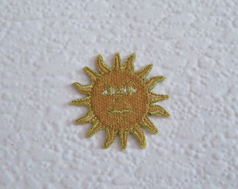 Happy Sun Embroidered Iron on Patch Applique - Etsy