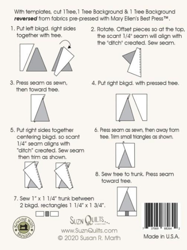 Tiny Tree Template Set by Susan Martin of Suzn Quilts - Etsy