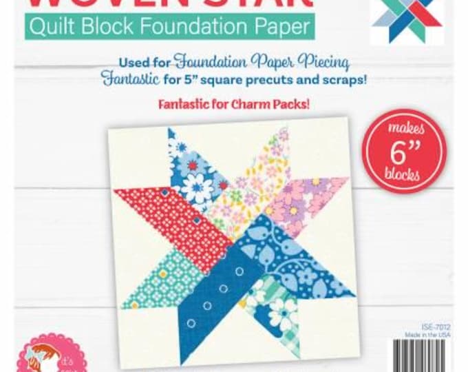 Woven Star Quilt Block Foundation Papers 6 Inch Finished by It's Sew ...