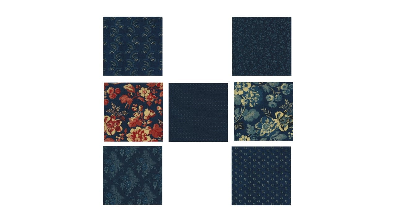 Maria's Sky 1840-1860 Indigo Fat Quarter Bundle by Betsy Chutchian for ...