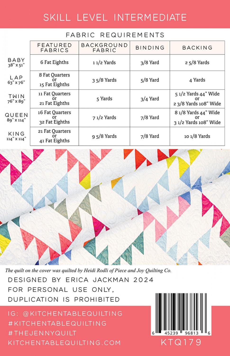 The Jenny Quilt by Erica Jackman of Kitchen Table Quilting - Etsy