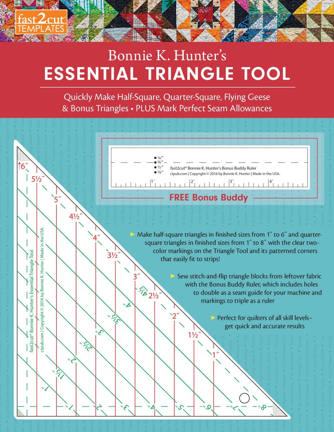 Essential Triangle Tool & Bonus Buddy Ruler by Bonnie K. Hunter - Etsy