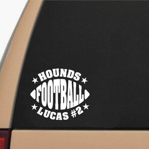 Personalized Football Car Window Decal - Etsy