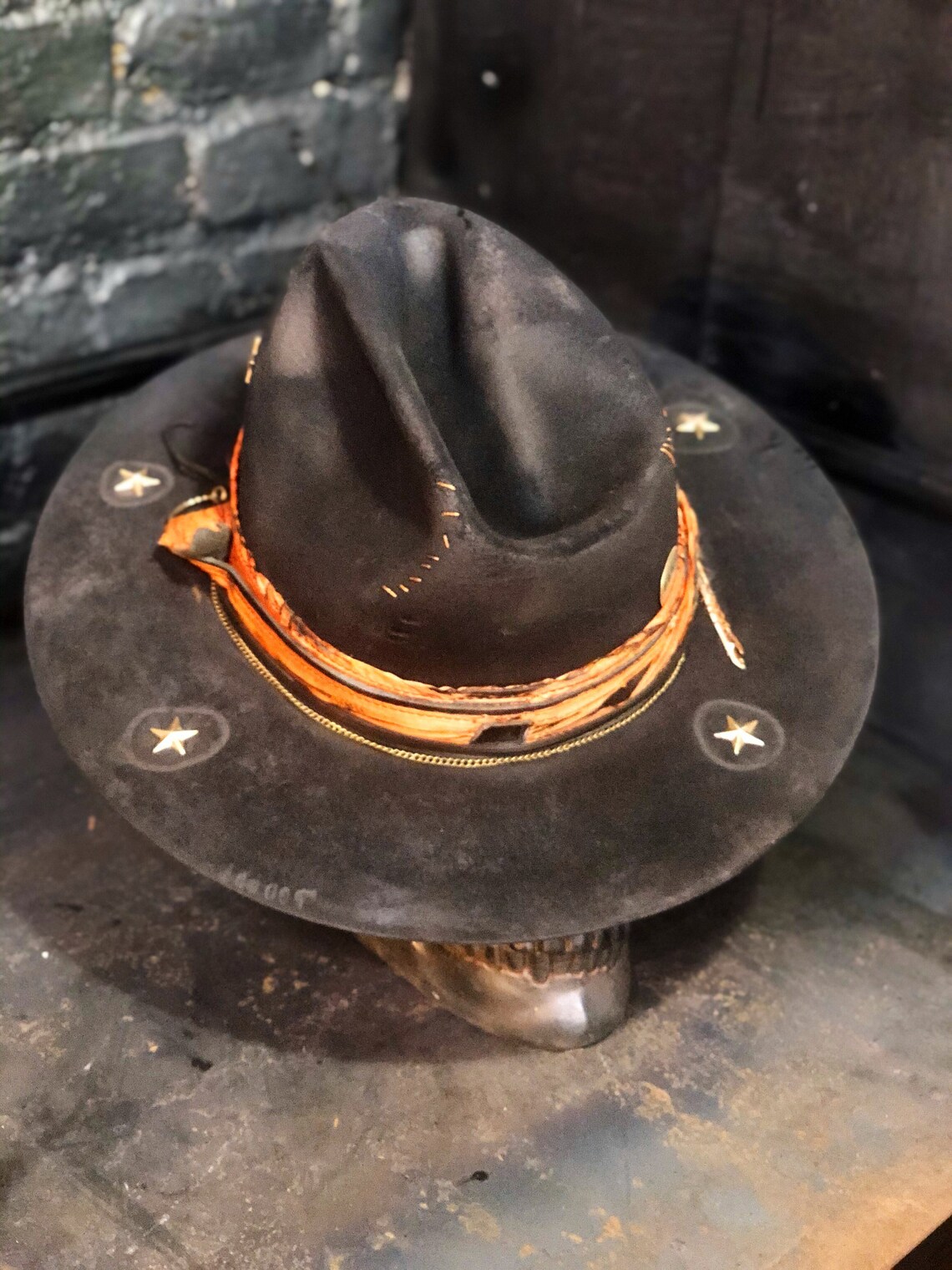 Vintage Rare Custom Cowboy Hat fallen Angel - Etsy
