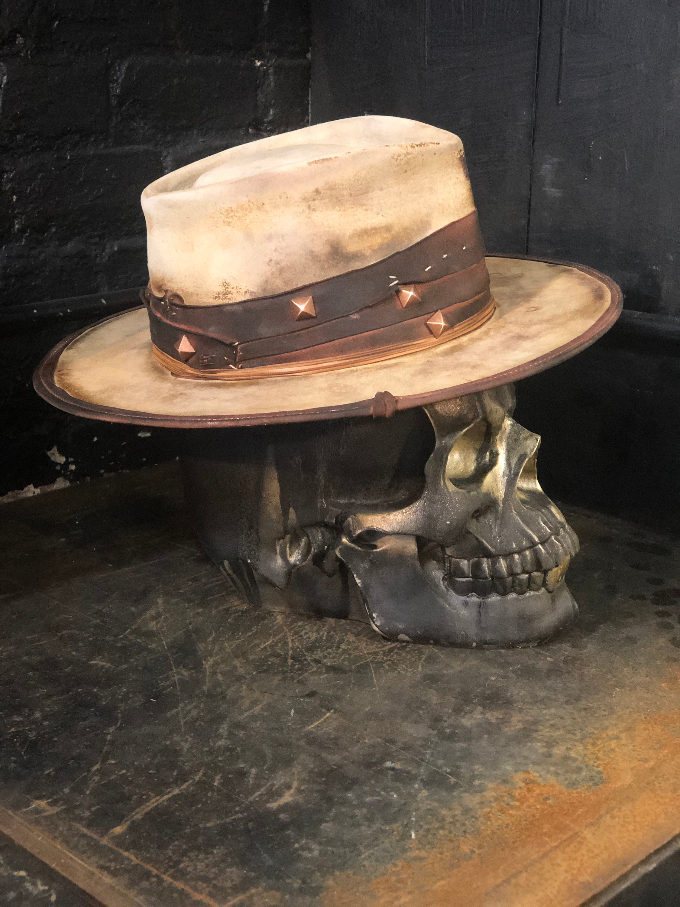 Leather Vintage Rare Custom Beaver Felt Hat “filthy Fucker” Cool Cowboy ...