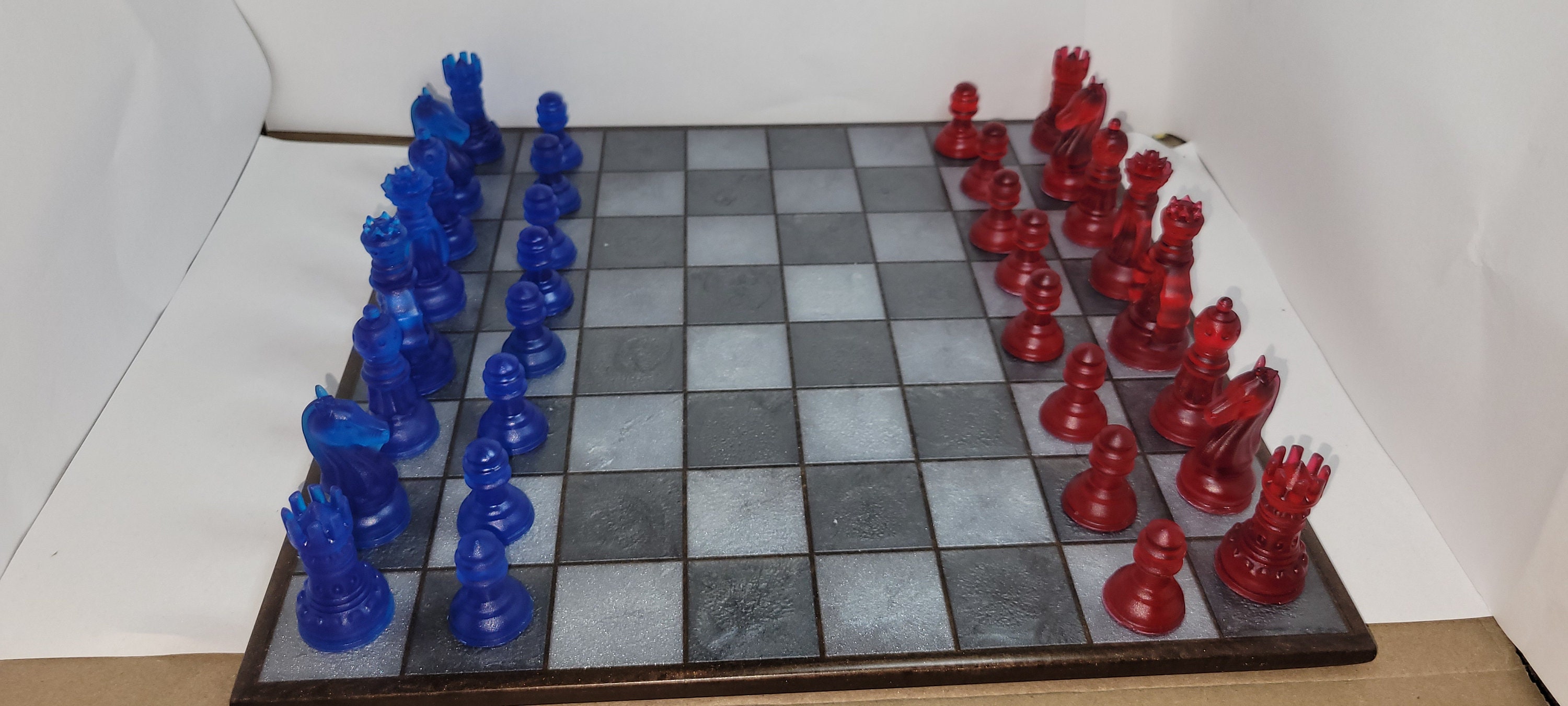Custom Made Chess Board Game 3d Print and Epoxy Resin - Etsy