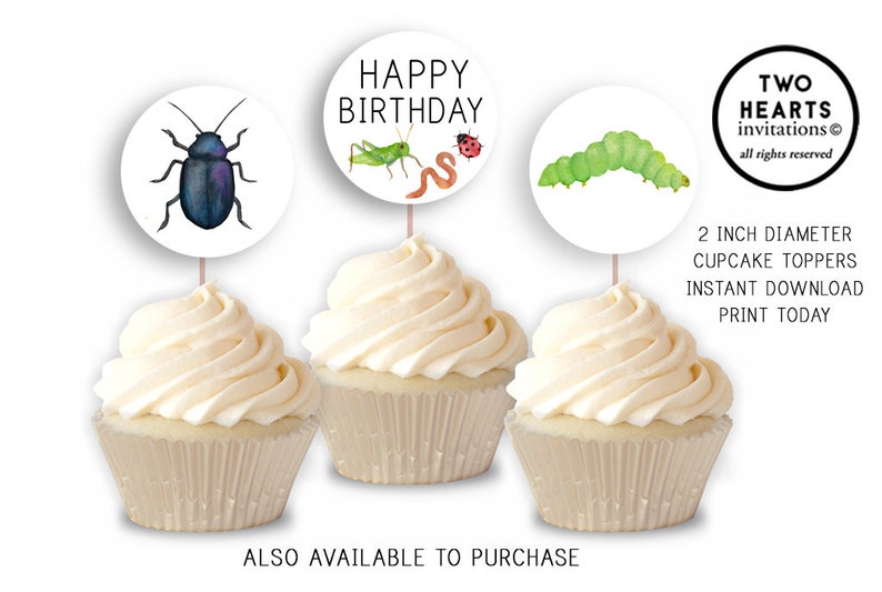 Printable Bug Water Bottle Labels Digital 8.5x2 Watercolor - Etsy