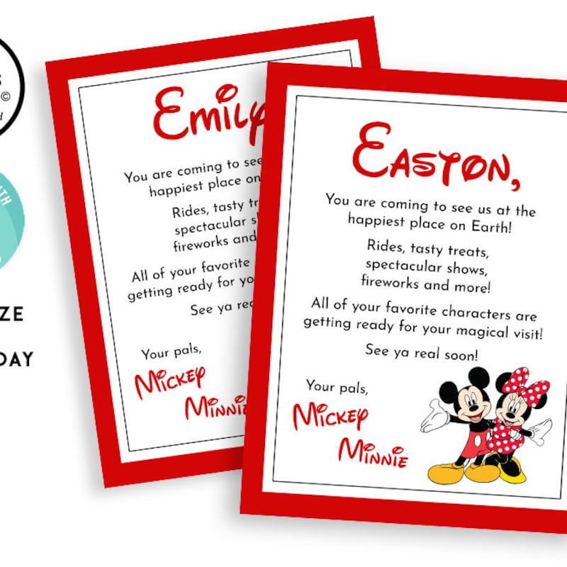 Youre Going to Disneyworld Letter - Etsy